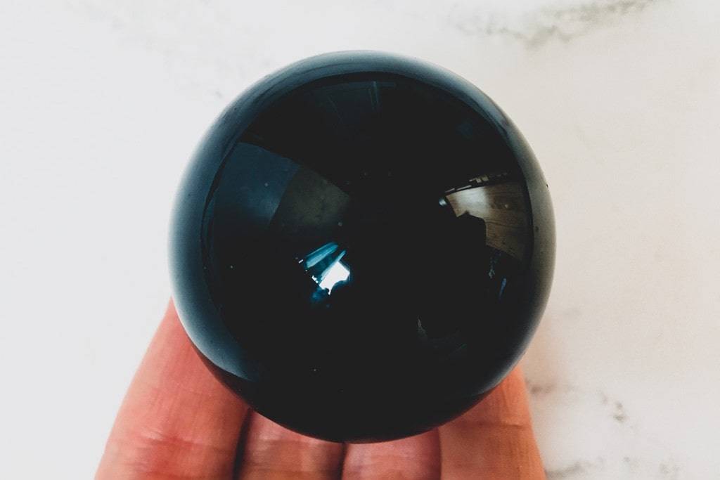 Obsidian Sphere Medium | Spiral Crystals UK